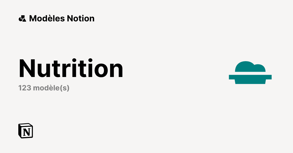 Meilleurs modèles Nutrition de Notion | Marketplace Notion