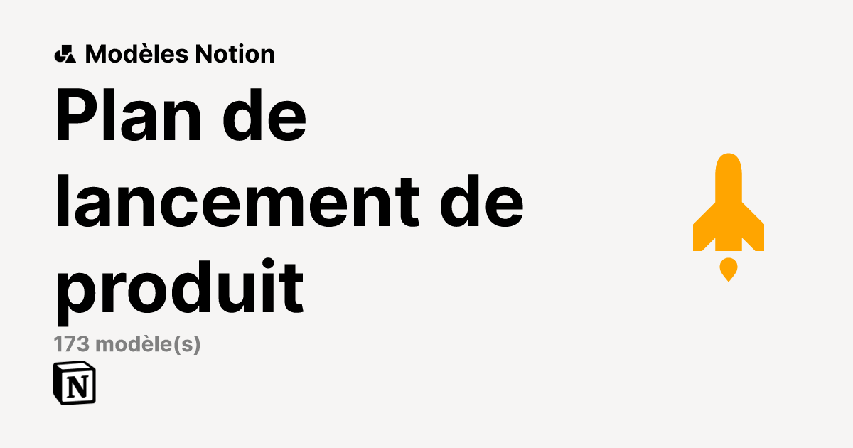 Meilleurs modèles Notion — Plan de lancement de produit | Marketplace ...