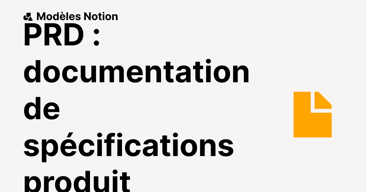 Modèle de document de spécification produit (PRD) | Marketplace Notion