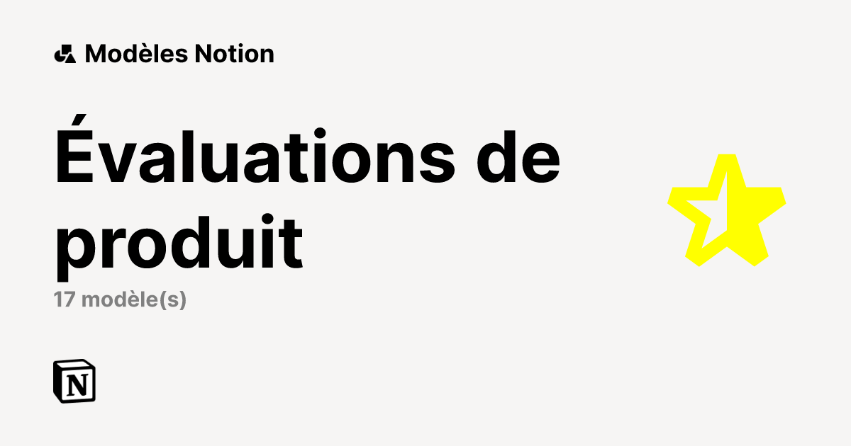 Modèles Notion gratuits — Évaluations de produit | Marketplace Notion