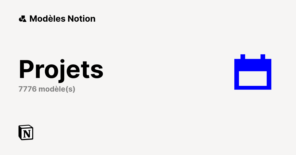 Modèles Notion gratuits — Projets | Marketplace Notion