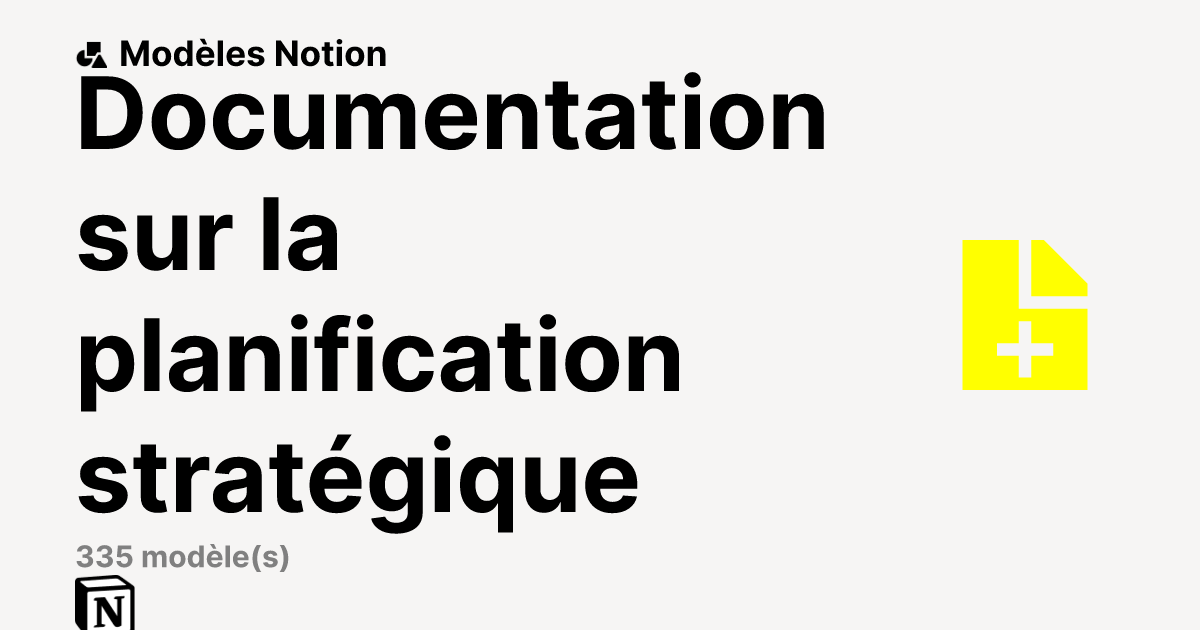 Modèles Notion gratuits — Documentation sur la planification stratégique | Marketplace Notion