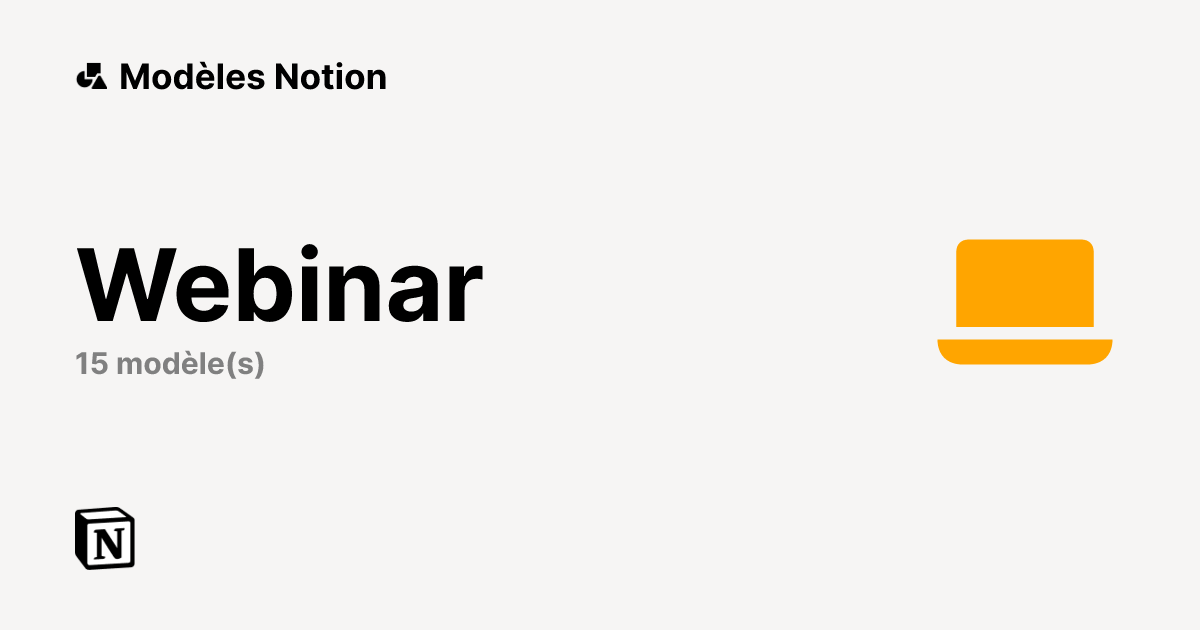 Modèles Notion gratuits — Webinar | Marketplace Notion