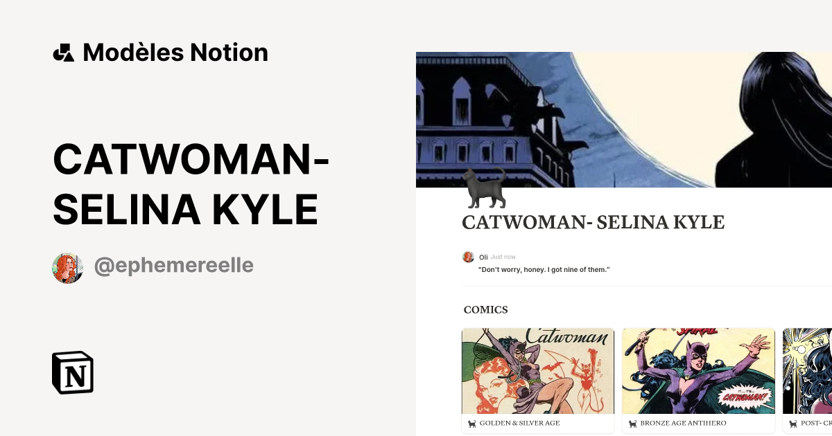 CATWOMAN-SELINA KYLE | Modèle créé par Oli | Marketplace Notion