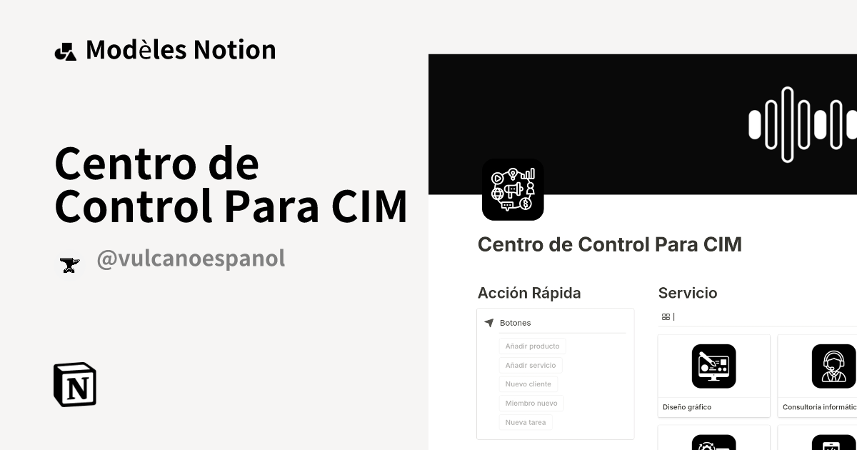 Modèle Centro de Control Para CIM | Marketplace Notion