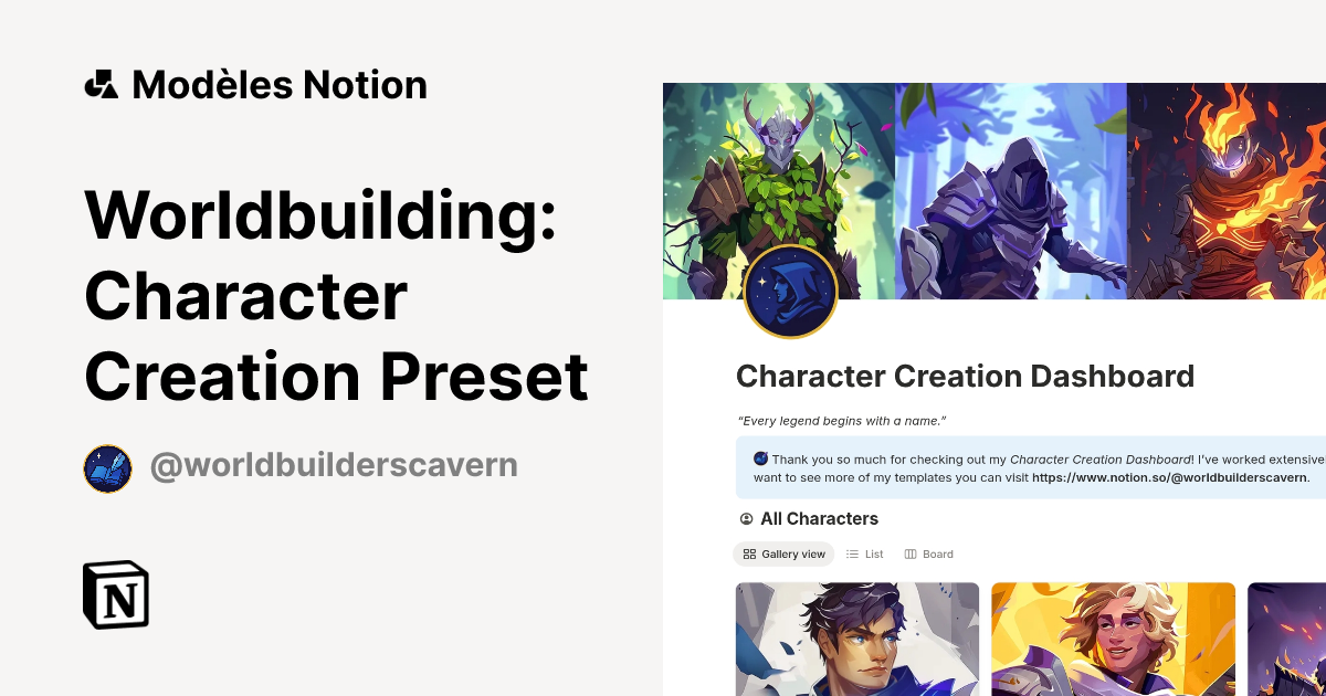 Worldbuilding: Character Creation Preset | Modèle créé par Worldbuilder ...