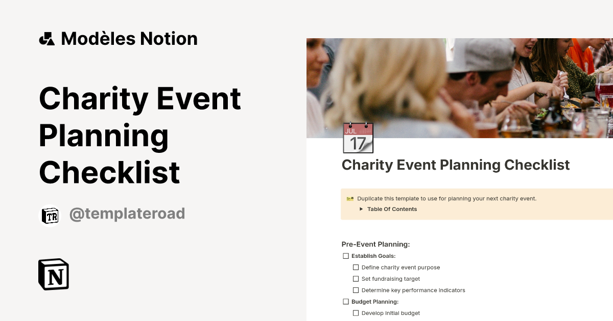 Charity Event Planning Checklist | Modèle créé par Template Road ...