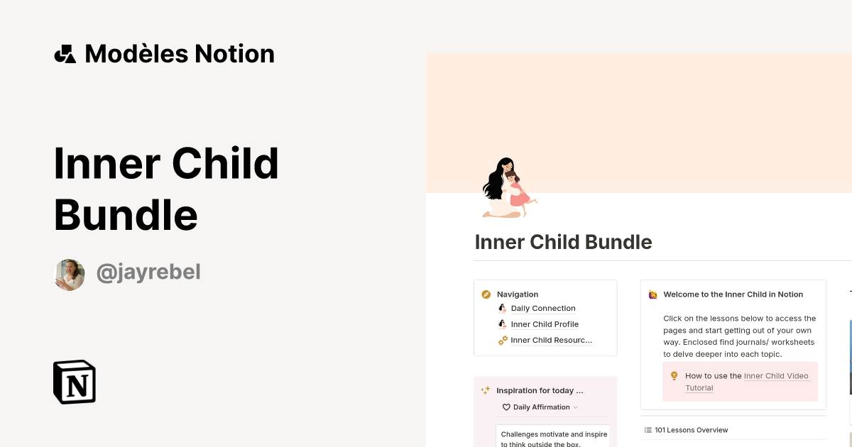 Modèle Inner Child Bundle | Marketplace Notion