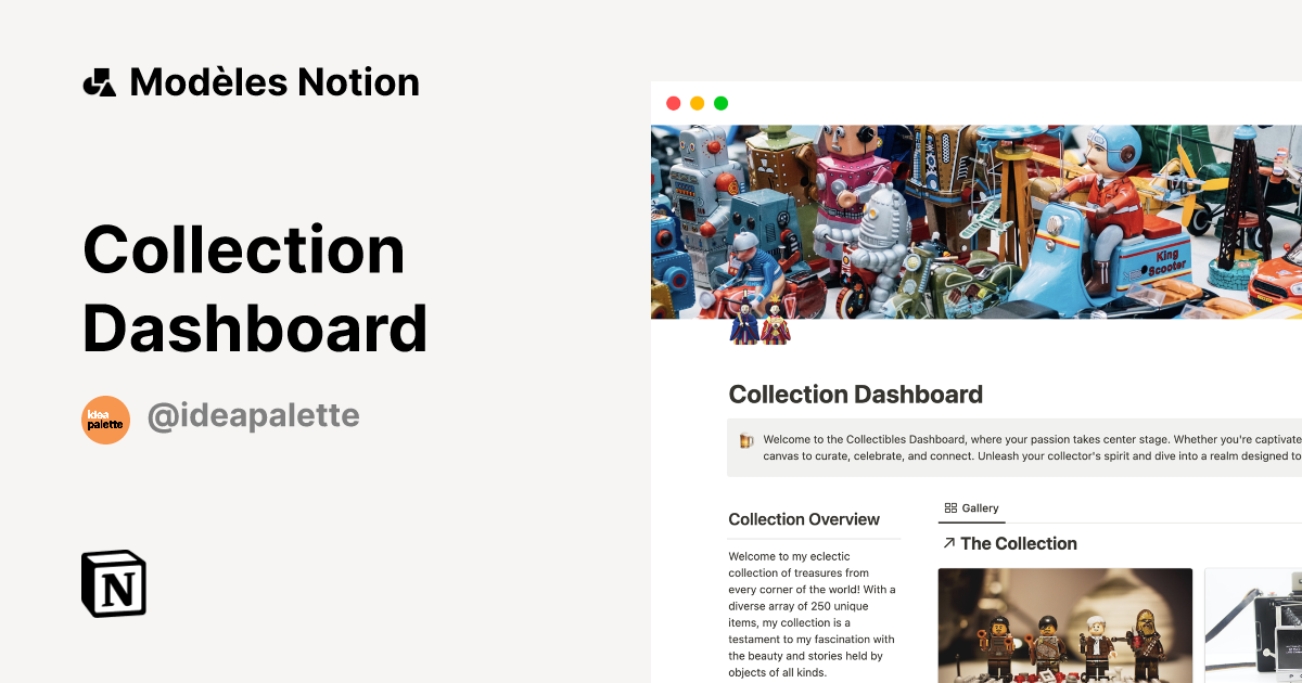 Modèle Collection Dashboard | Marketplace Notion