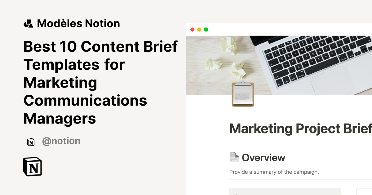 Best 10 Content Brief Templates for Marketing Communications Managers ...