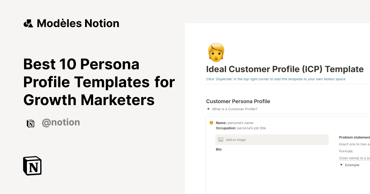 Best 10 Persona Profile Templates for Growth Marketers | Marketplace ...