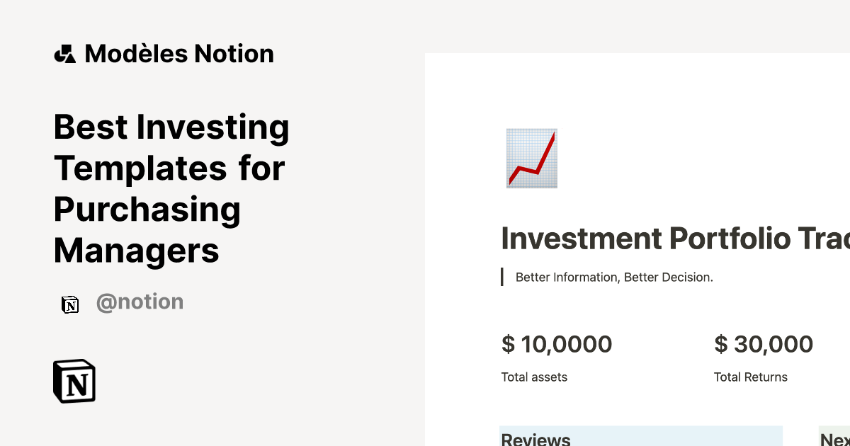 Best Investing Templates for Purchasing Managers | Marketplace Notion ...