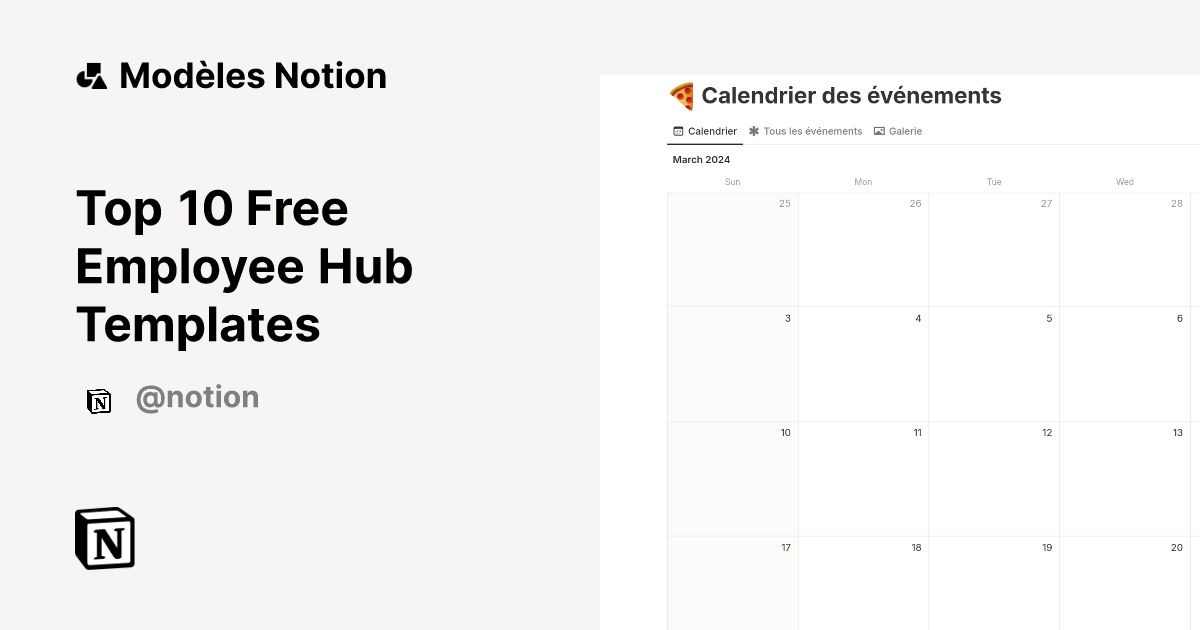 Top 10 Free Employee Hub Templates | Marketplace Notion de modèles