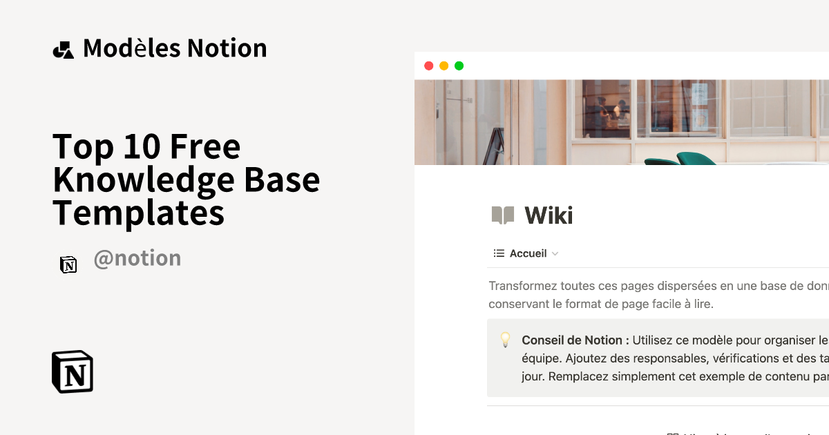 Top 10 Free Knowledge Base Templates | Marketplace Notion de modèles