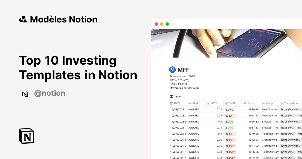 Top 10 Investing Templates in Notion | Marketplace Notion de modèles