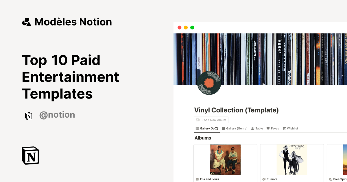 Top 10 Paid Entertainment Templates | Marketplace Notion de modèles