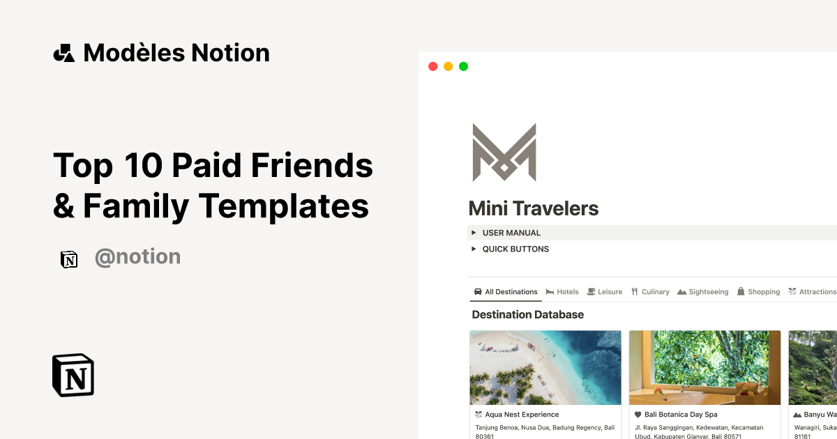 Top 10 Paid Friends & Family Templates | Marketplace Notion de modèles
