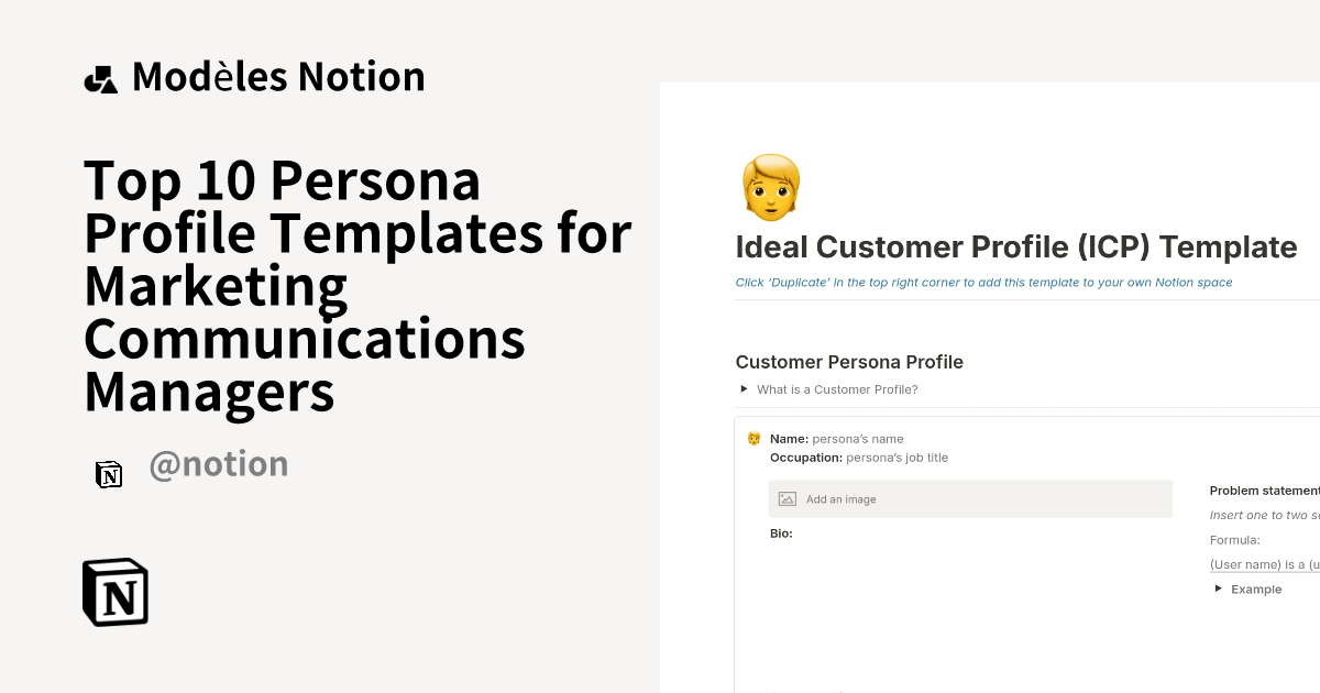 Top 10 Persona Profile Templates for Marketing Communications Managers ...
