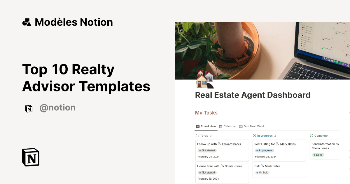 Top 10 Realty Advisor Templates | Marketplace Notion de modèles