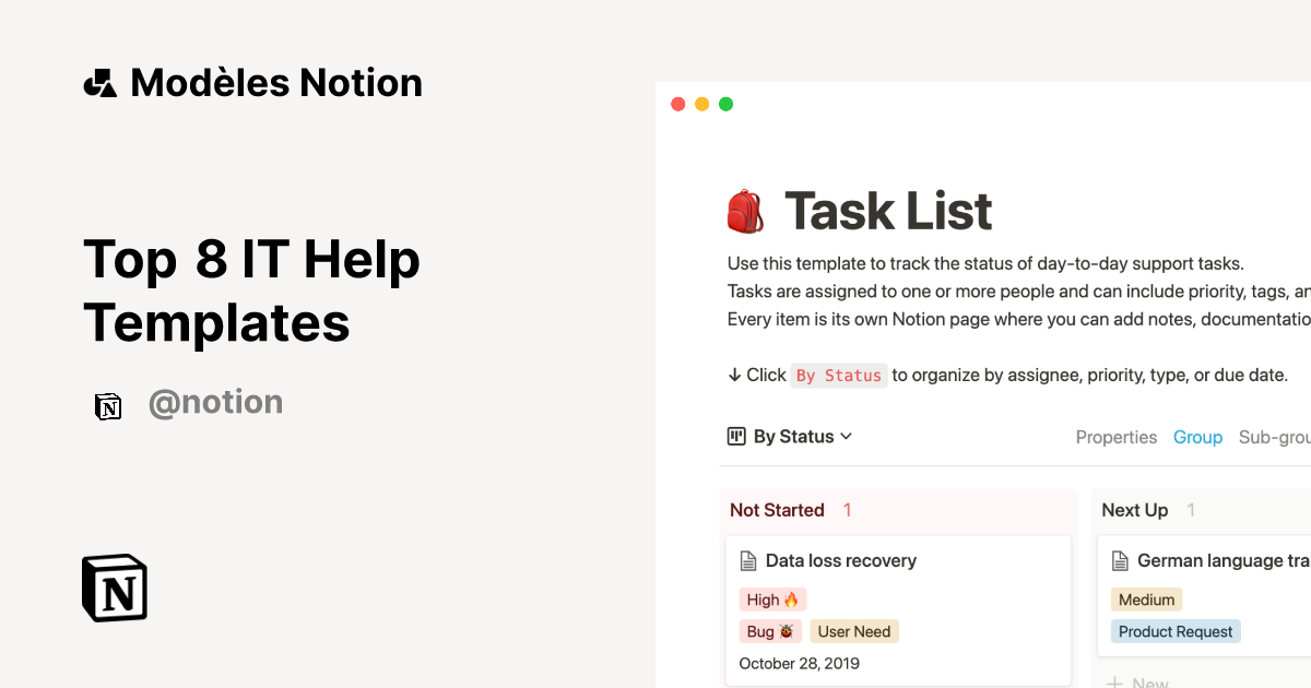 Top 8 IT Help Templates | Marketplace Notion de modèles