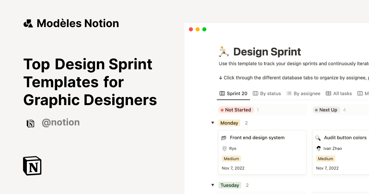 Top Design Sprint Templates for Graphic Designers | Marketplace Notion ...