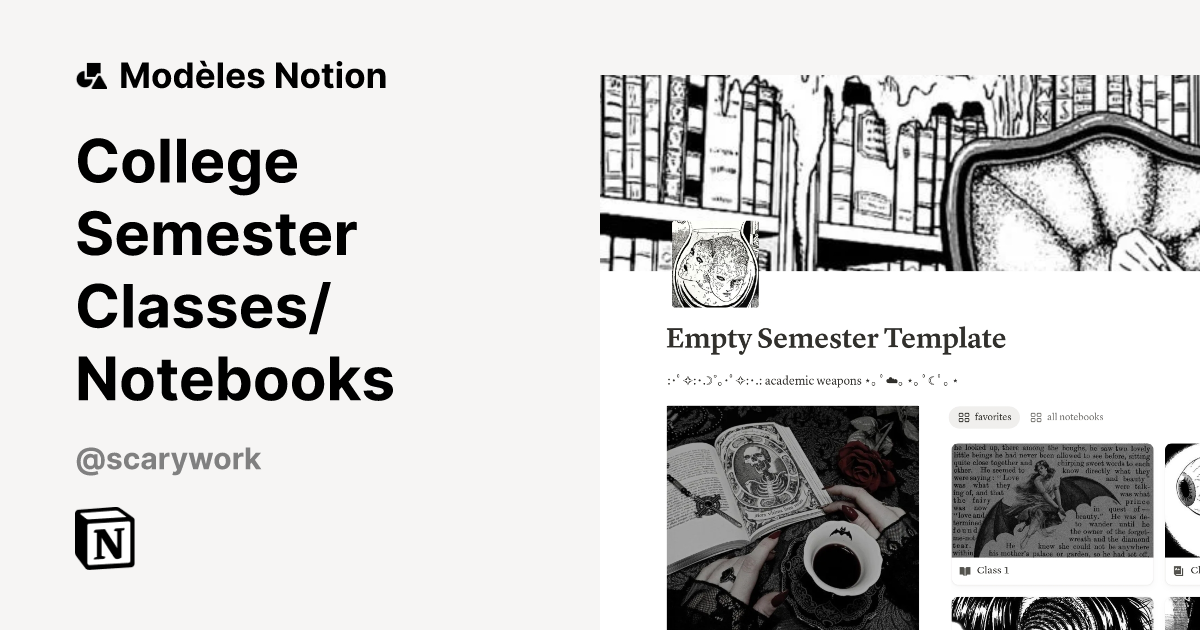 College Semester Classes/Notebooks | Modèle créé par Kate's Gothic ...