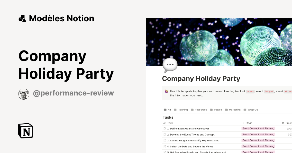 Company Holiday Party | Modèle créé par Event Planning Checklist ...