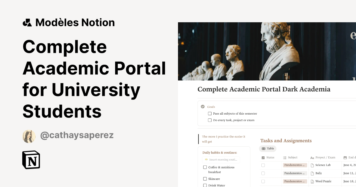 Complete Academic Portal for University Students | Modèle créé par ...