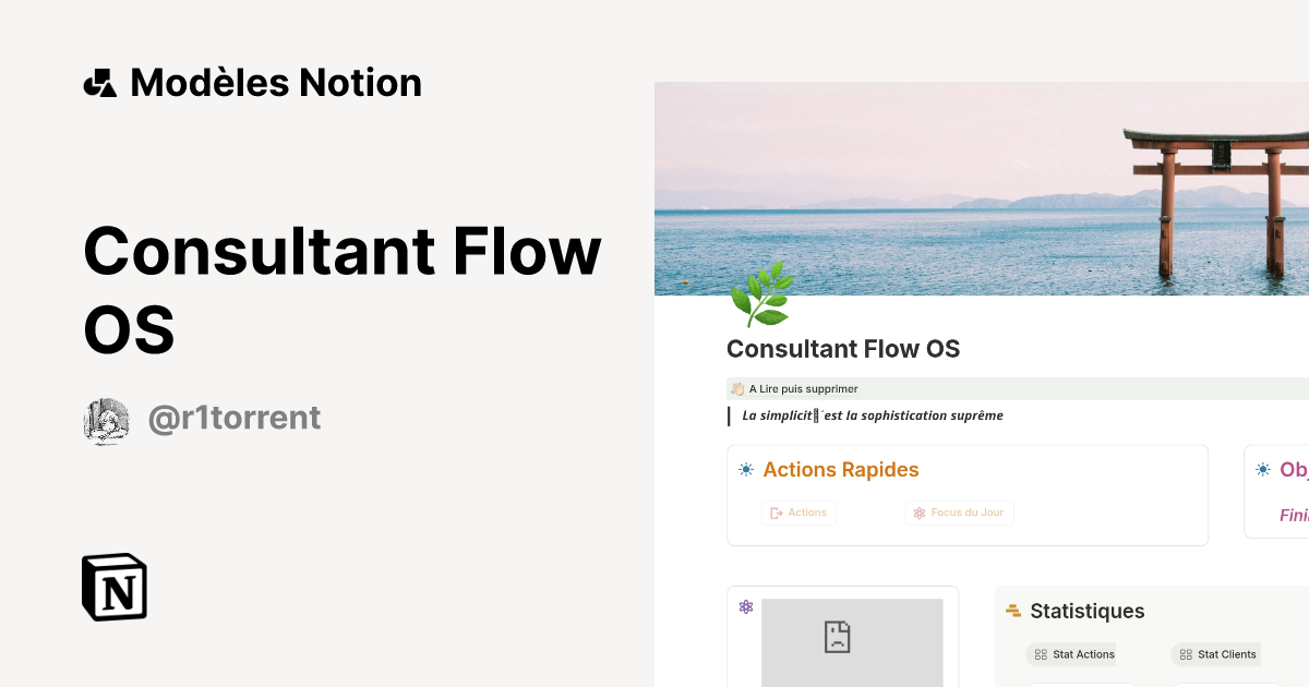 Consultant Flow OS | Modèle créé par Erwann | Marketplace Notion