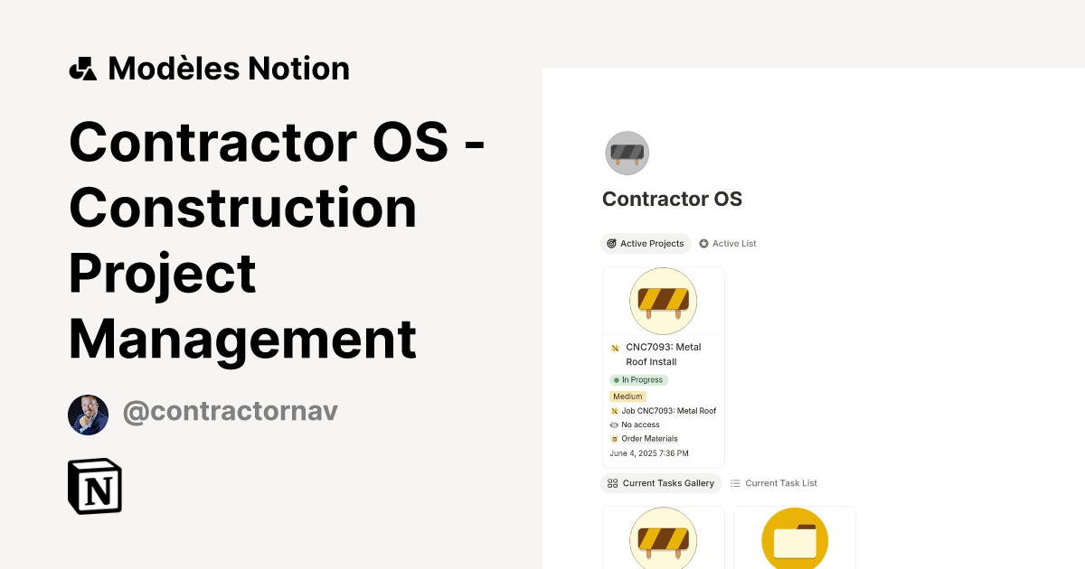 Contractor OS - Construction Project Management | Modèle créé par Punch List Media | Marketplace ...