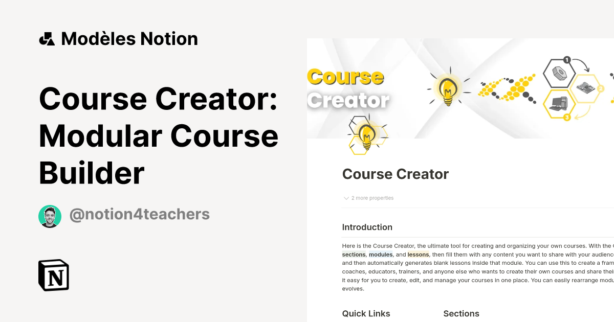 Course Creator: Modular Course Builder | Modèle créé par Milo ...