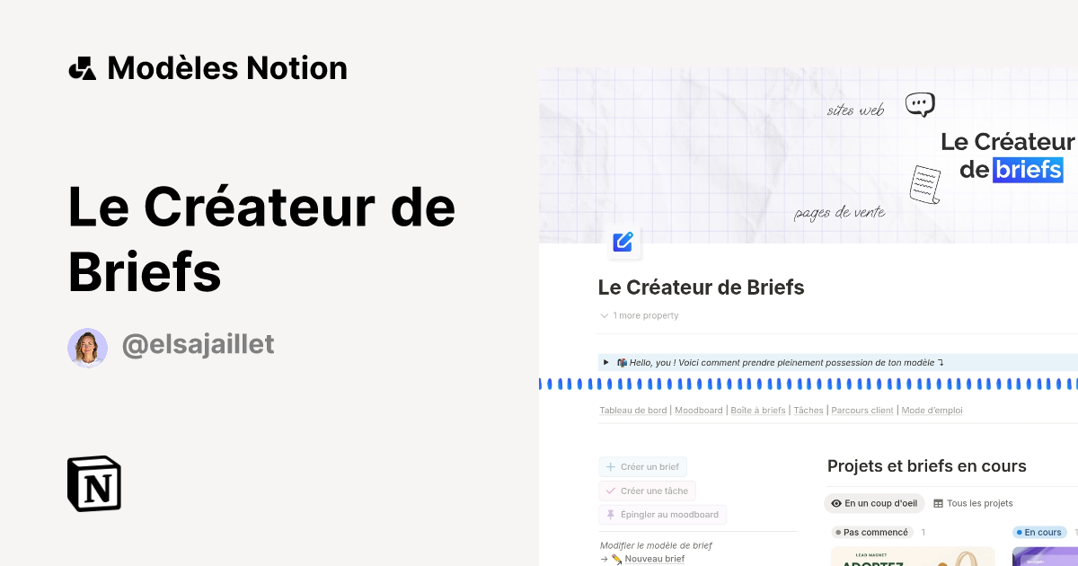 Le Créateur de Brief | Modèle créé par Elsa | Momentum Templates ...