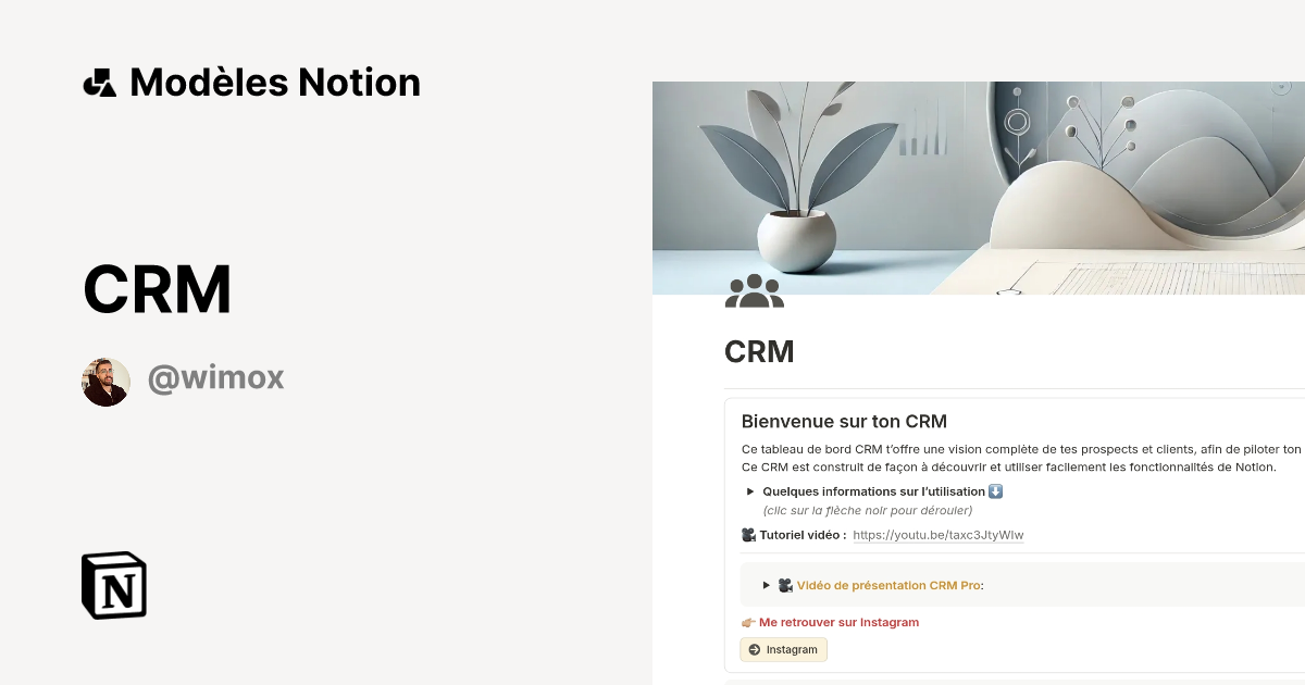 Modèle CRM | Marketplace Notion
