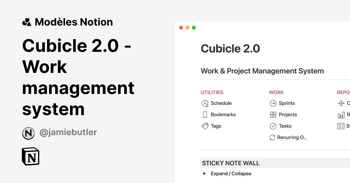 Modèle Cubicle 2.0 - Work management system | Marketplace Notion