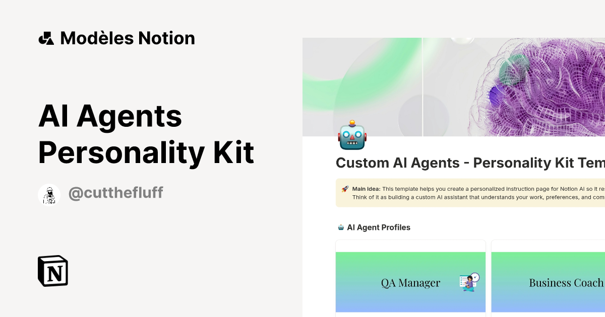 AI Agents Personality Kit | Modèle créé par CutTheFluff | Marketplace ...