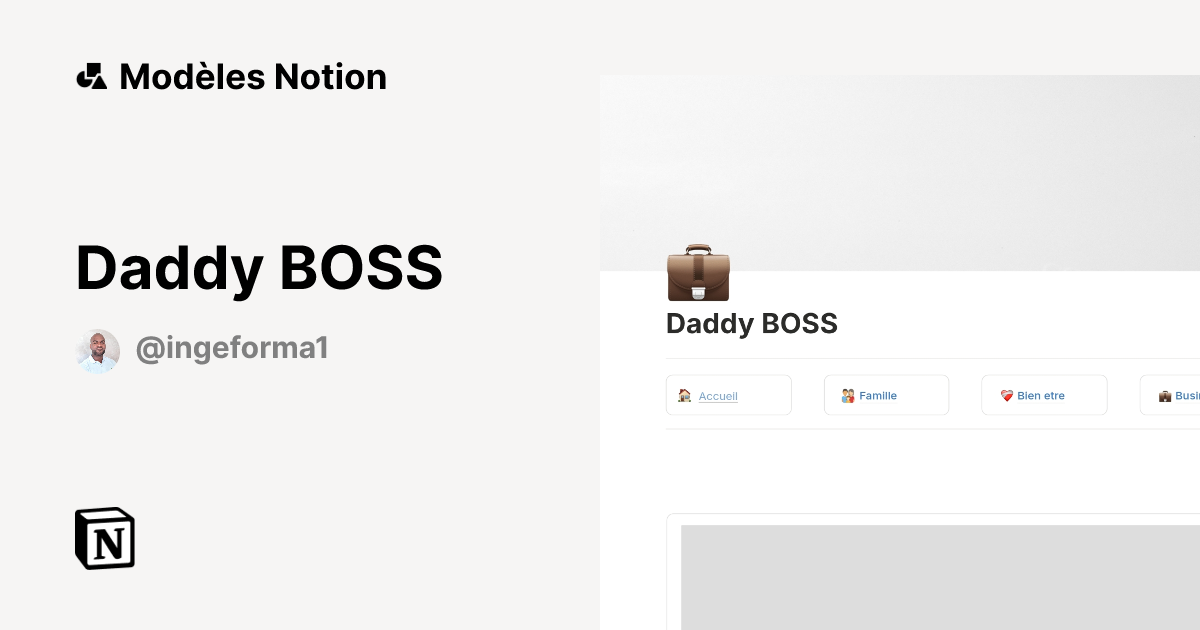 Modèle Daddy BOSS | Marketplace Notion