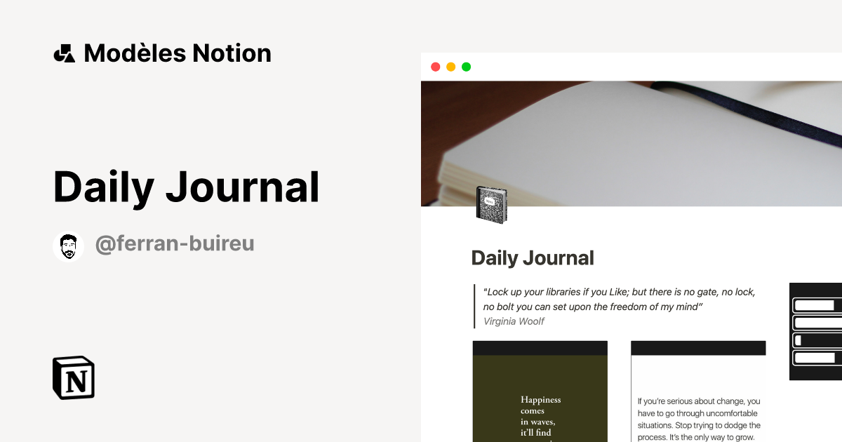 Modèle Daily Journal | Marketplace Notion