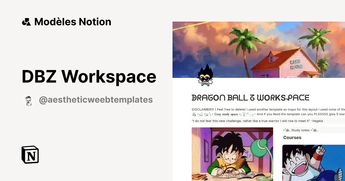 Modèle DBZ Workspace | Marketplace Notion
