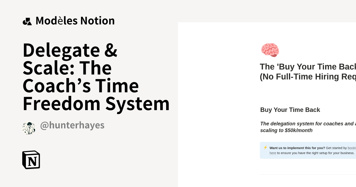 Delegate & Scale: The Coach’s Time Freedom System | Modèle créé par ...