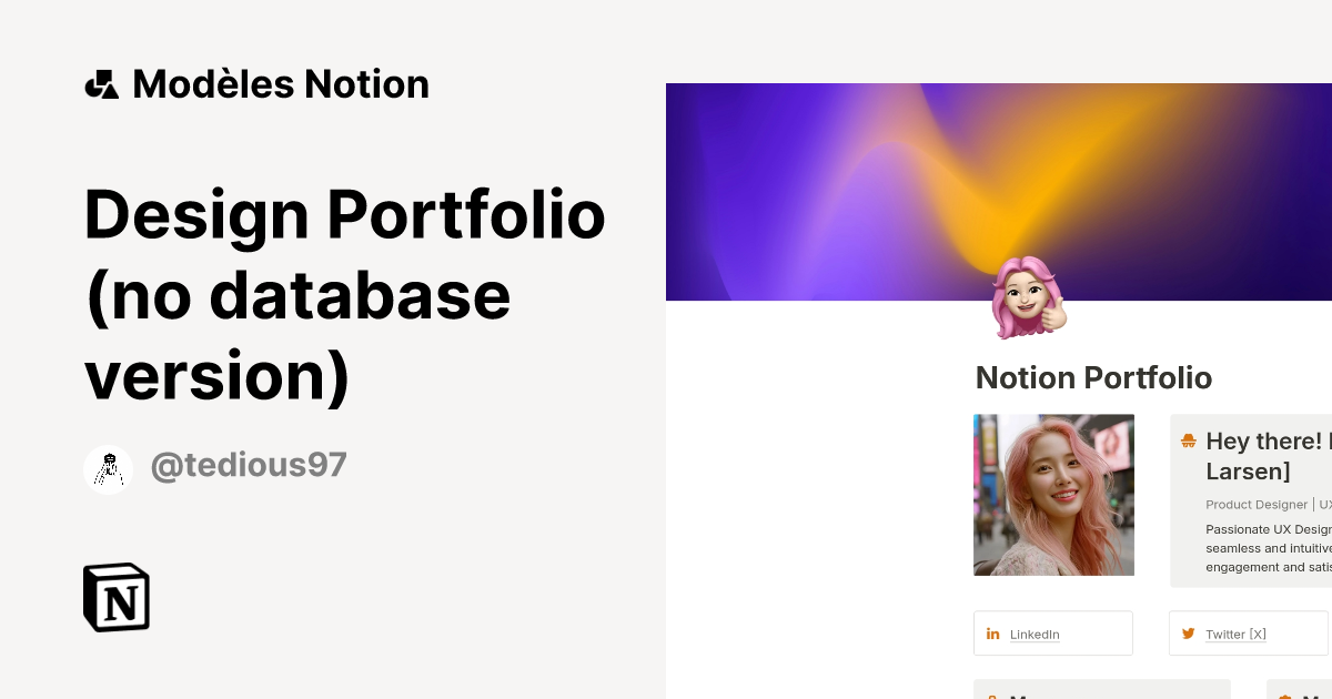 Design Portfolio (no database version) | Modèle créé par Louisa Young ...