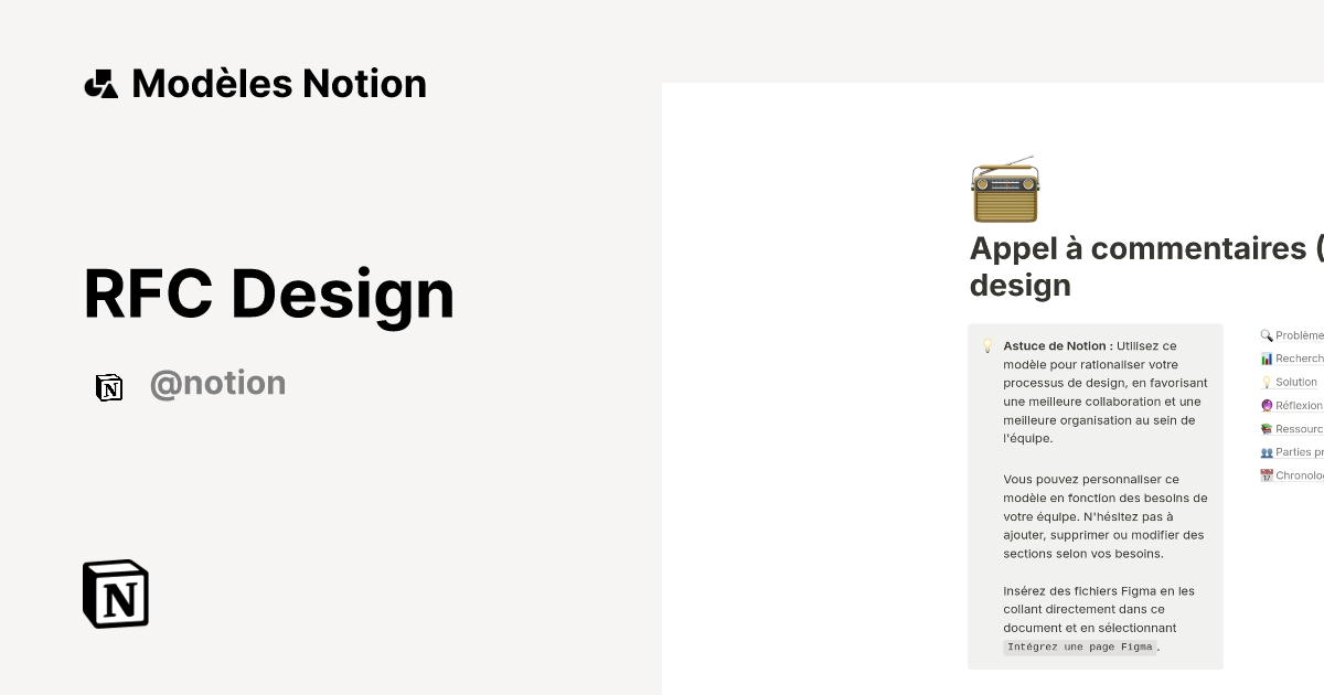 Modèle RFC Design 2025 | Marketplace Notion