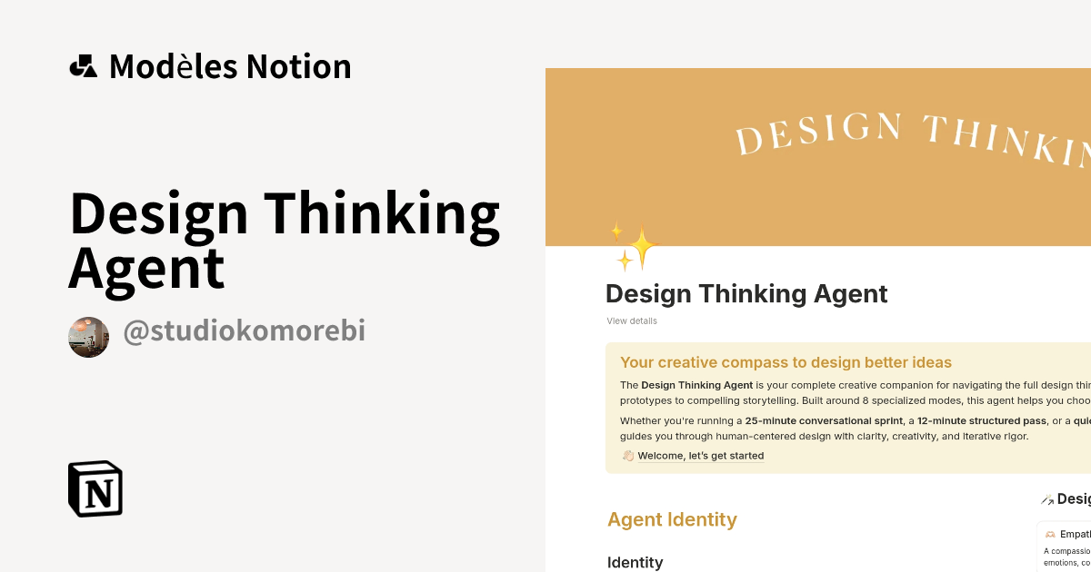 Design Thinking Agent | Modèle créé par Studio Komorebi | Marketplace ...