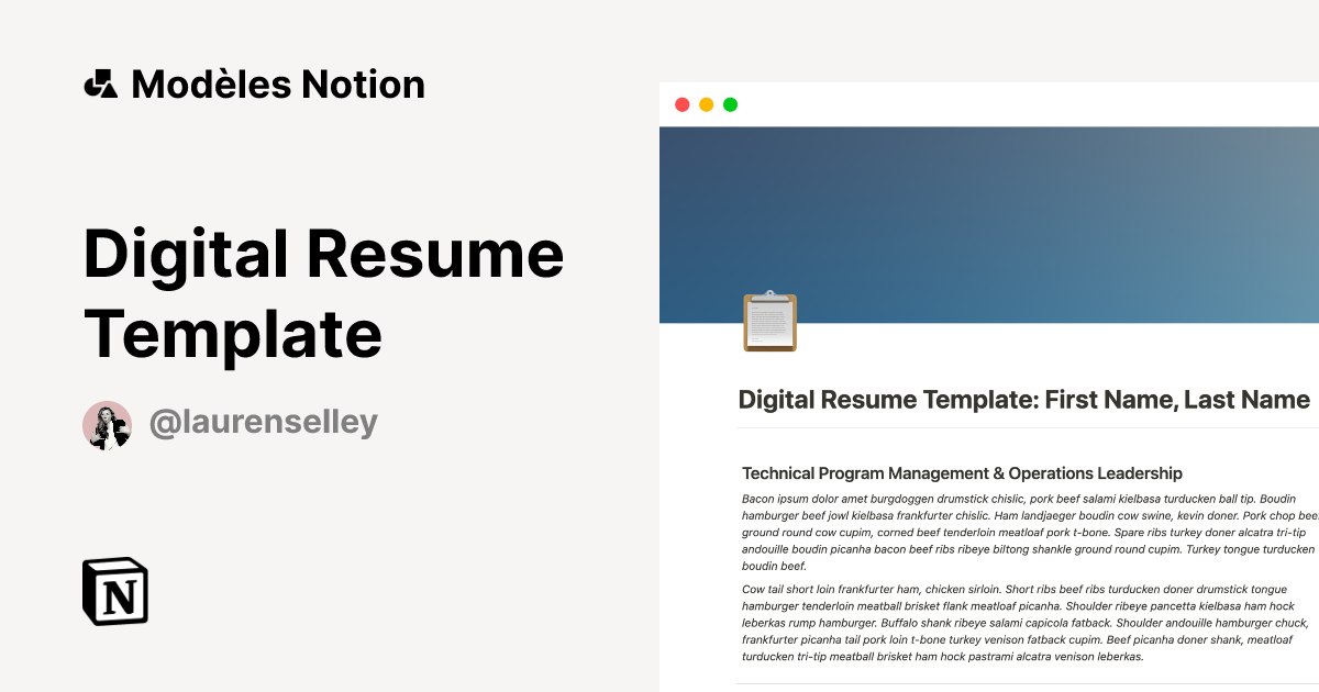 Digital Resume Template | Modèle créé par Lauren Selley | Marketplace ...