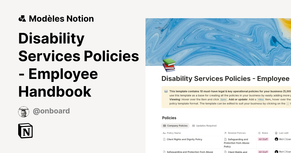 Disability Services Policies - Employee Handbook | Modèle créé par ...