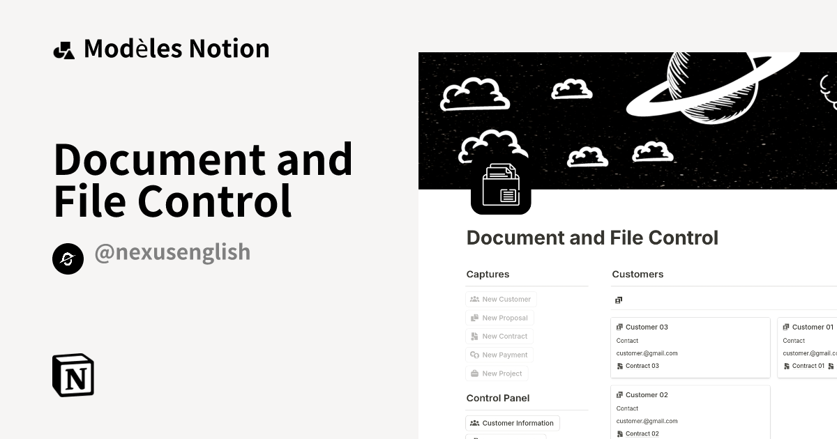 Document and File Control | Modèle créé par Nexus | Marketplace Notion