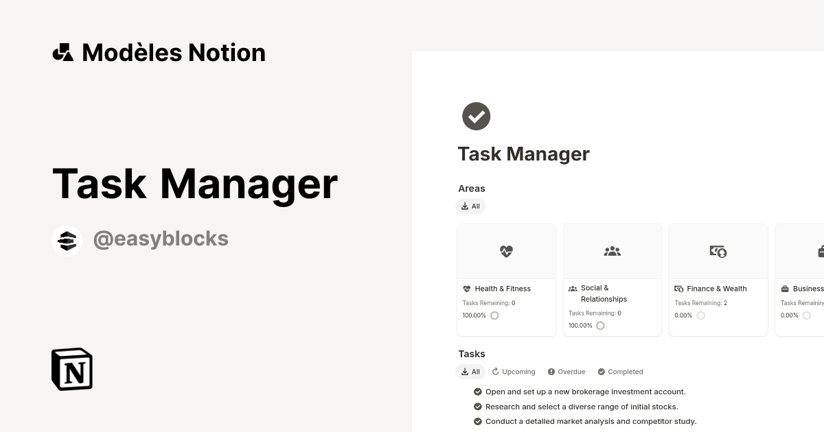 Modèle Task Manager | Marketplace Notion