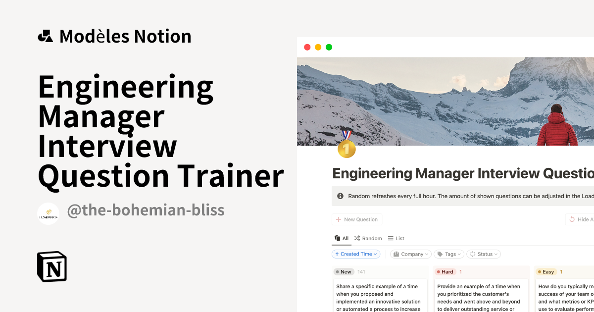 Engineering Manager Interview Question Trainer | Modèle créé par The ...