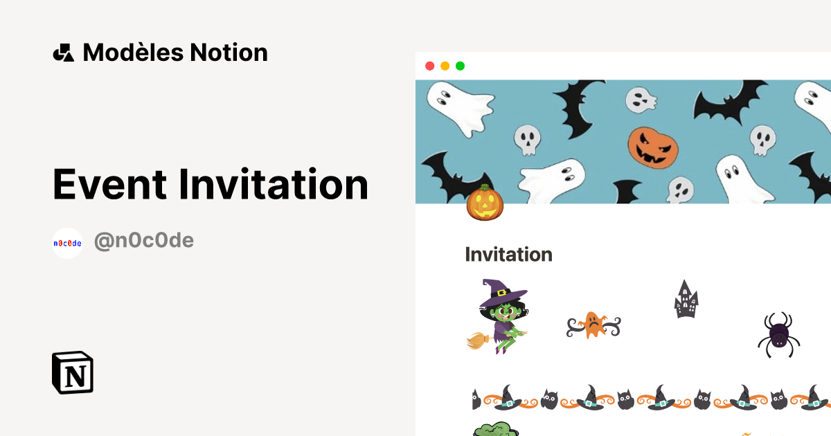 Modèle Event Invitation | Marketplace Notion