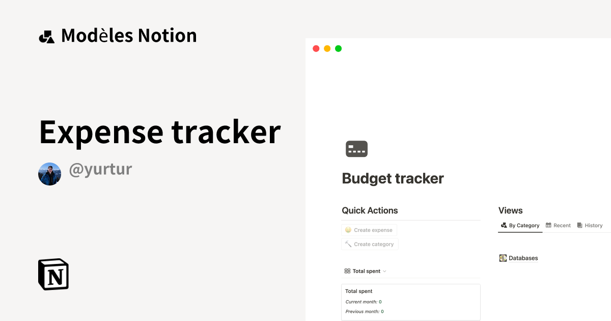 Modèle Expense tracker | Marketplace Notion