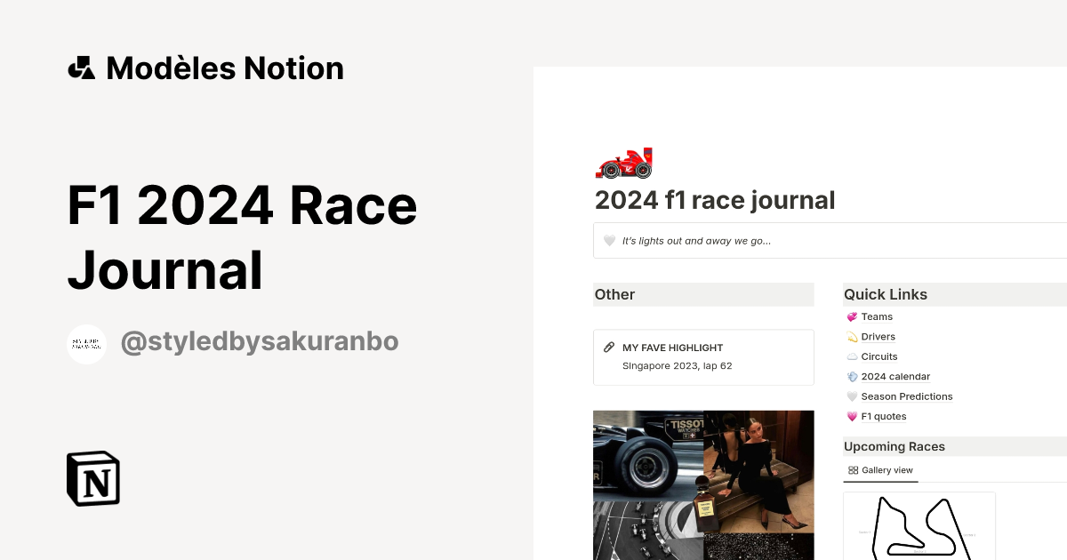 F1 2024 Race Journal | Modèle créé par Styled by Sakuranbo ...